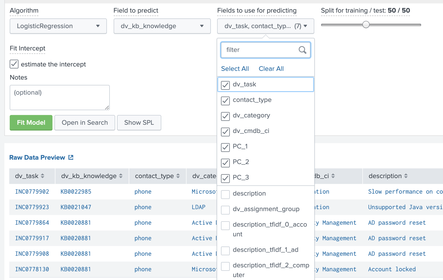 How To Predict KB Articles with Splunk MLTK